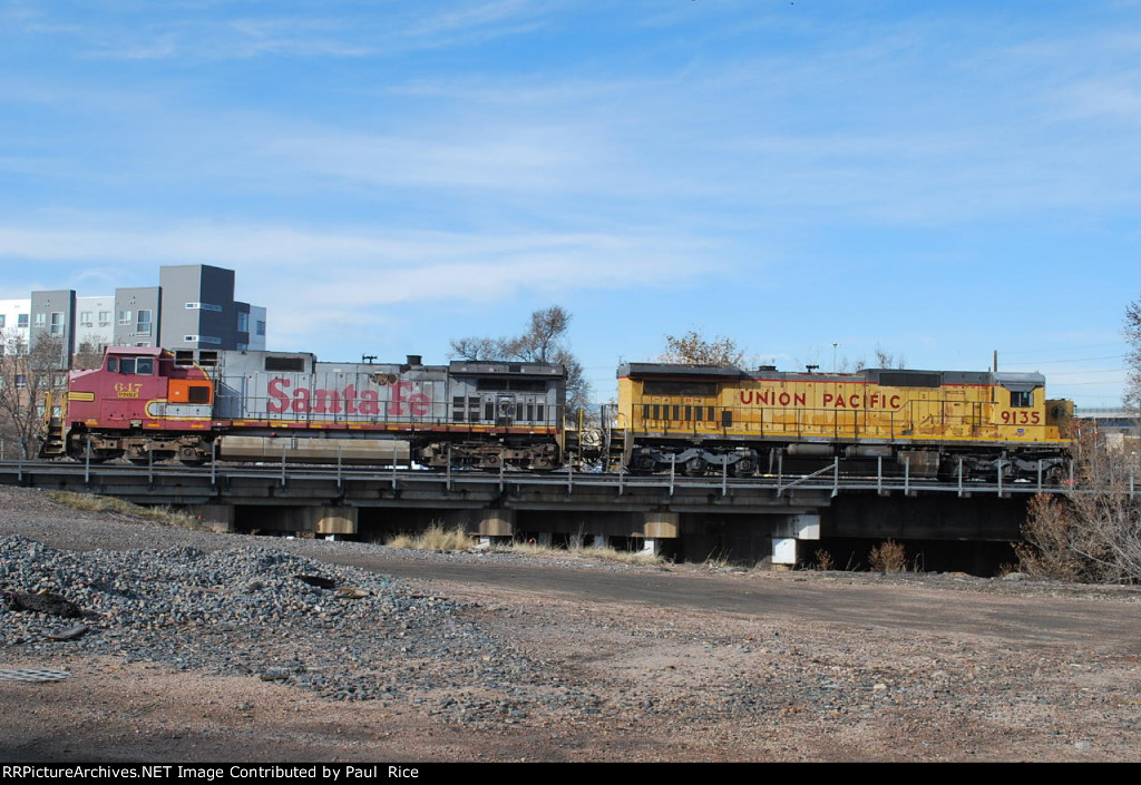 BNSF 647 & UP 9135 Moving Into The Yard Getting Ready To Depart Denver